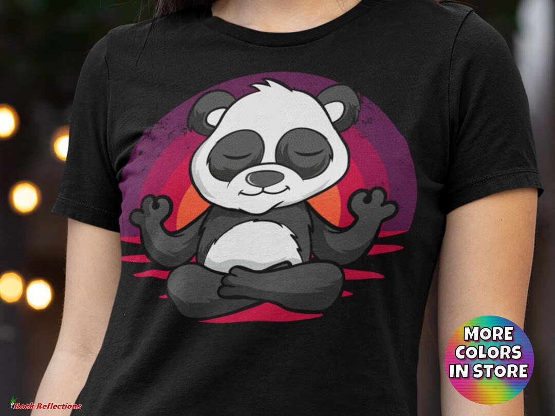 Yoga Panda Sunset T-Shirt (Cute Panda/Yoga T-Shirt/Panda Tshirt/Cute ...
