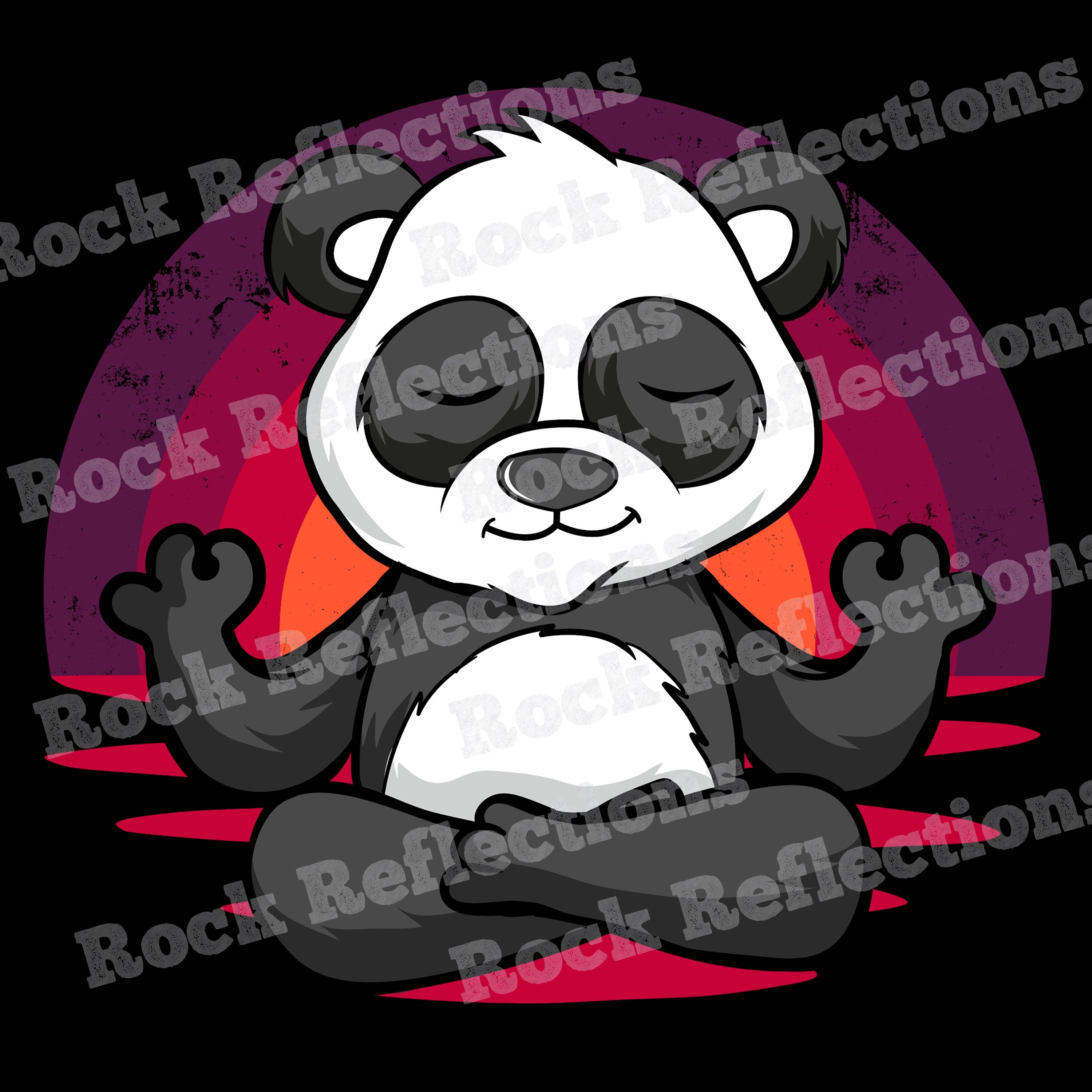 Yoga Panda Sunset T-Shirt (Cute Panda/Yoga T-Shirt/Panda Tshirt/Cute ...