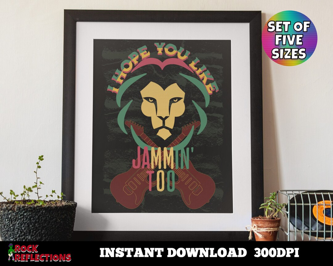 Reggae Lion Printable Wall Art: Uplifting Home Decor (digital Download ...