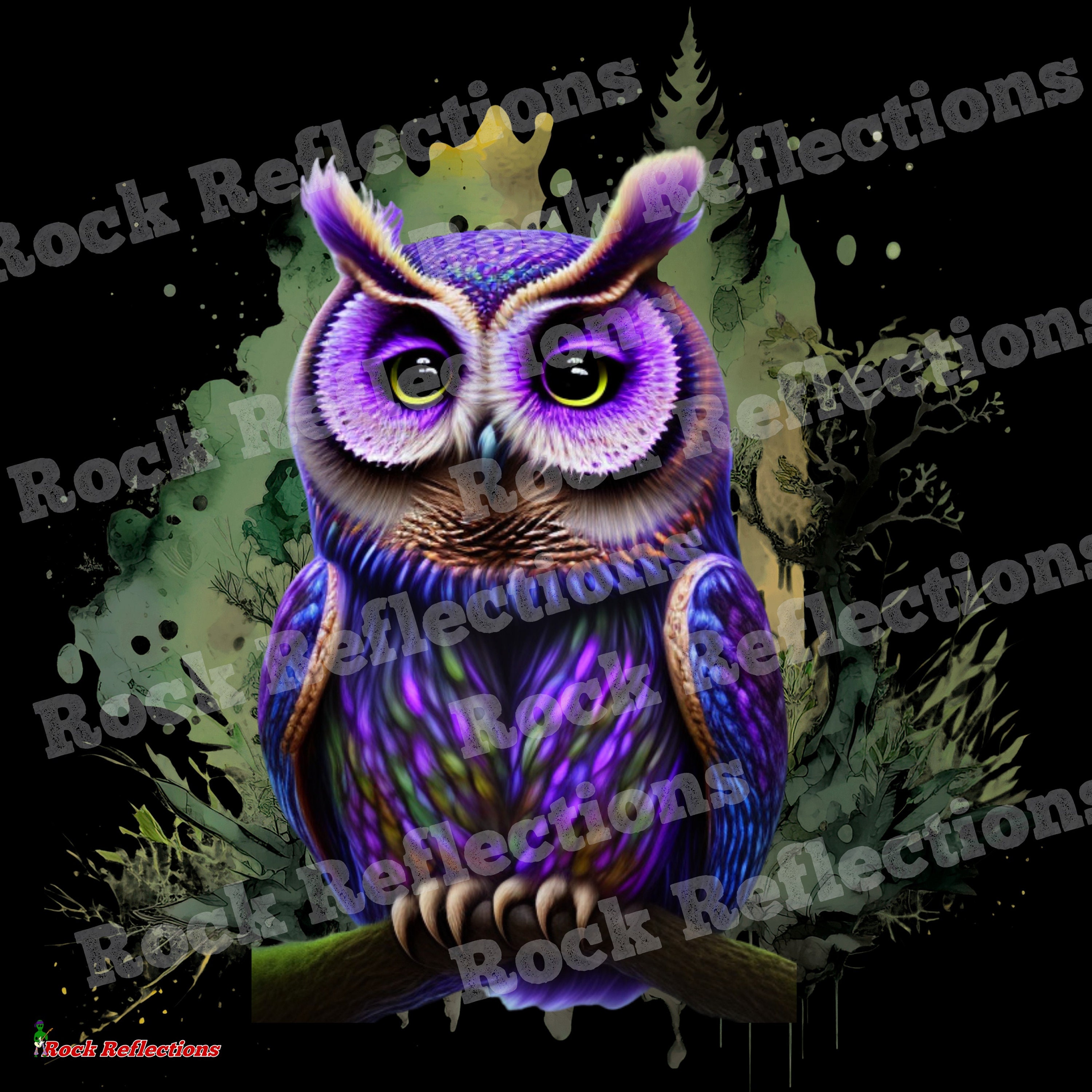 Owl in A Forest Mug Psychedelic Owl Cute Owl Mug Purple Owl Mug Owl ...