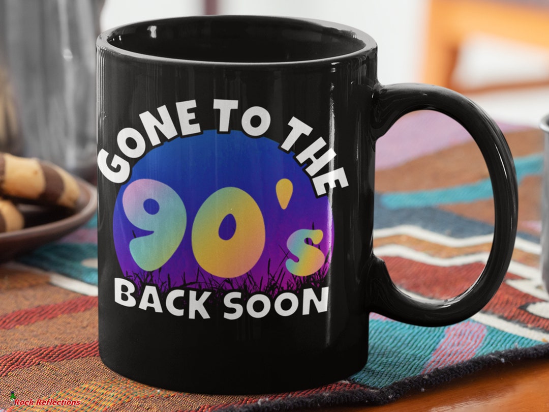 Retro 90s Black Coffee Mug: Funny Nostalgia Gift - Etsy