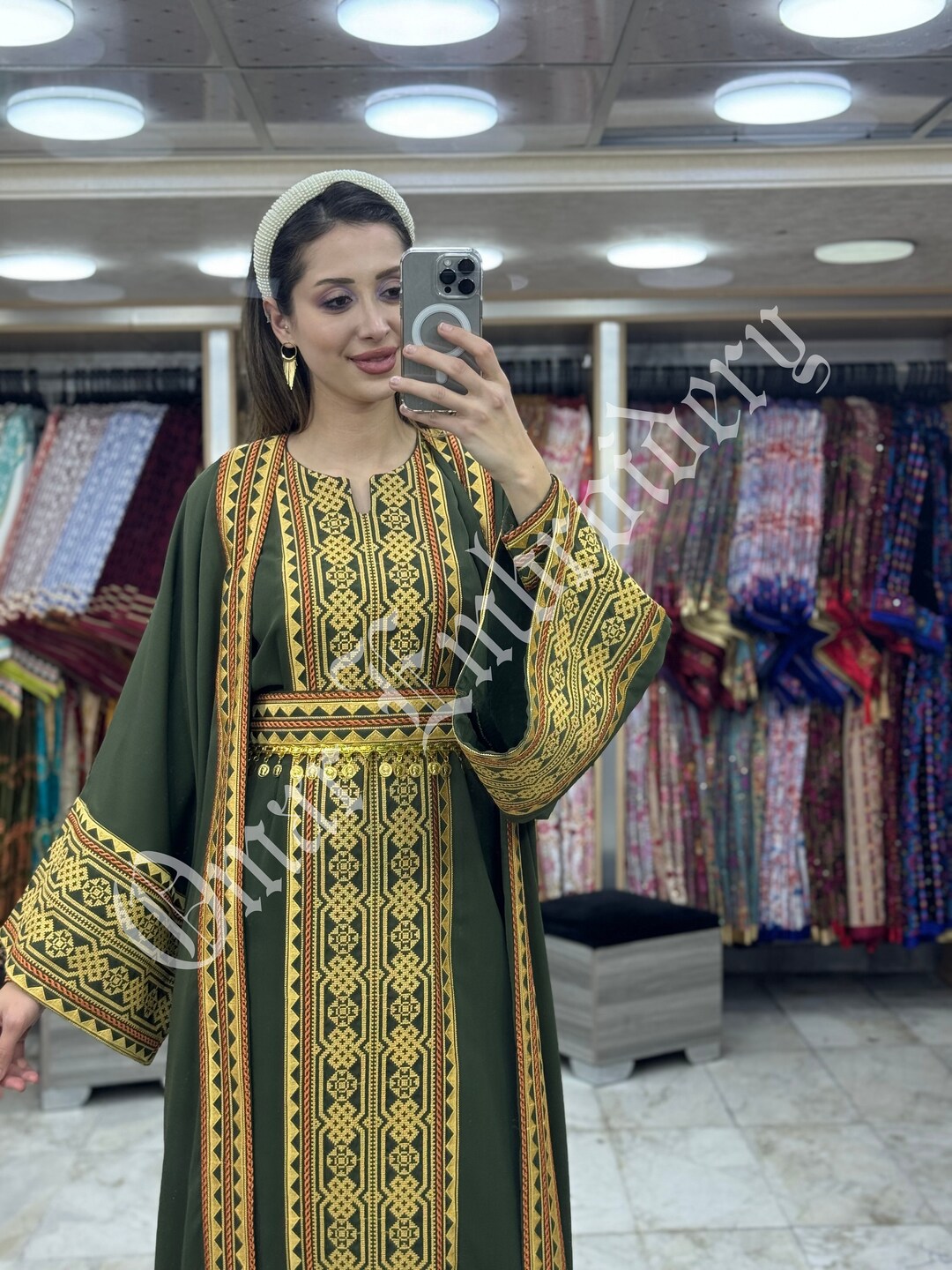 Palestinian Thobe Embroidered Maxi Bisht Palestinian Princess Design ...