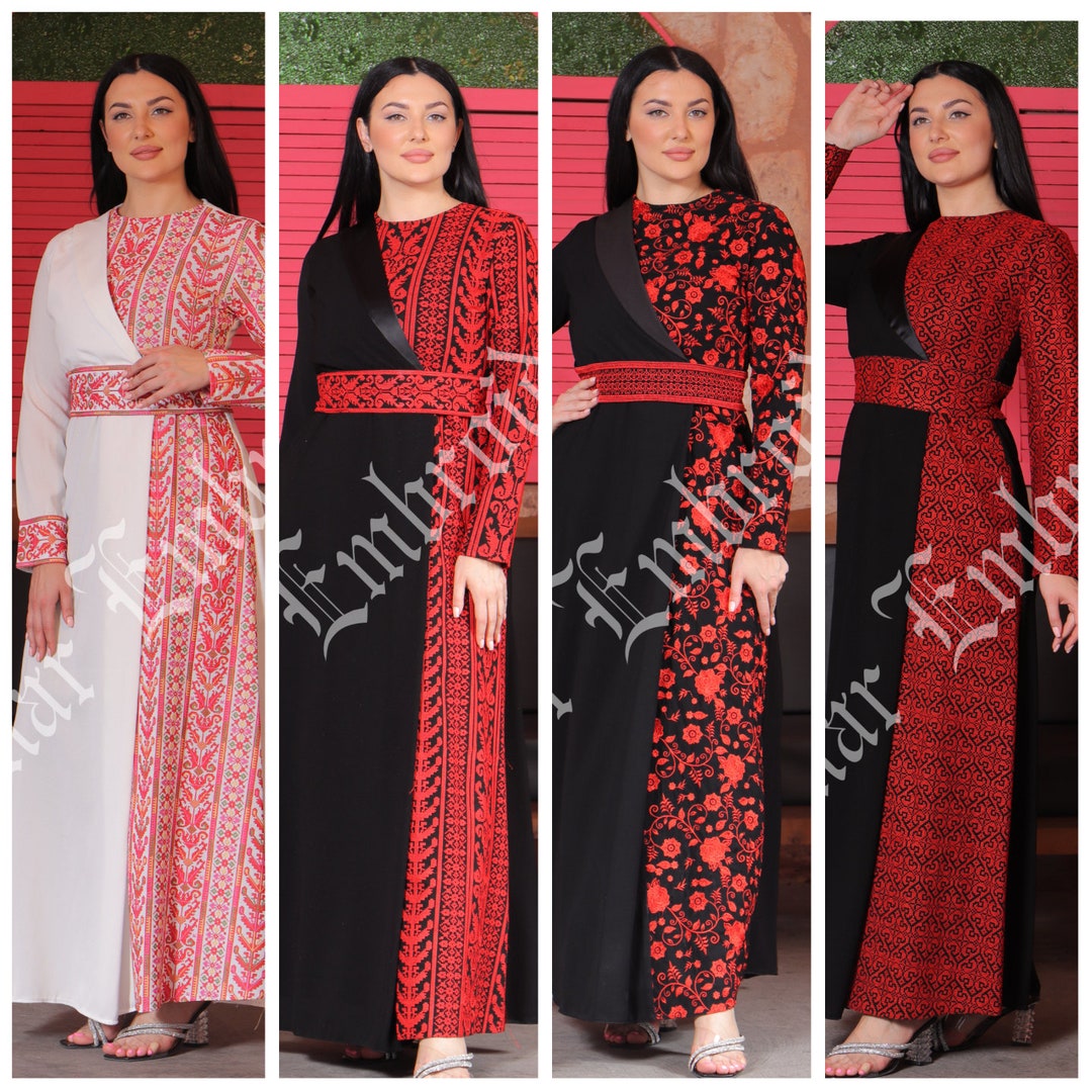 Embroidered Thobe Abaya Traditional Palestinian Abaya Arabic Dress All ...