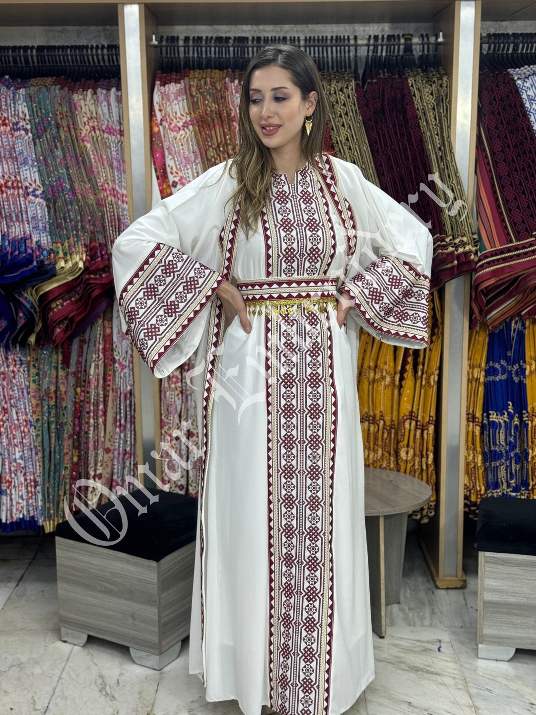 Palestinian Thobe Embroidered Maxi Bisht Palestinian Princess Design ...