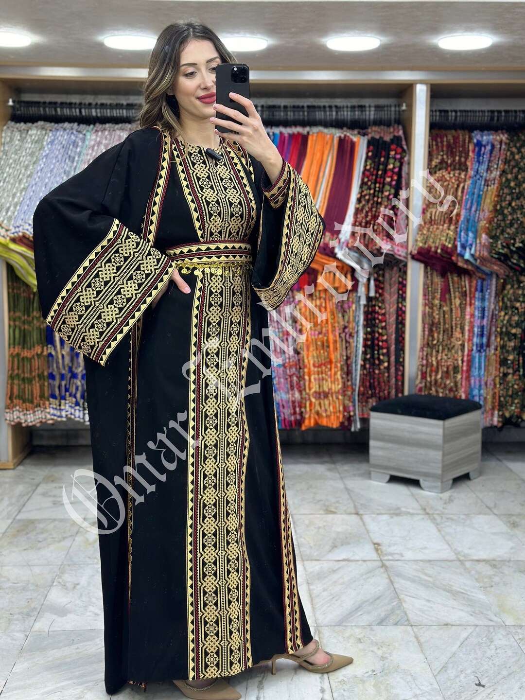 Palestinian Thobe Embroidered Maxi Bisht Palestinian Princess Design ...