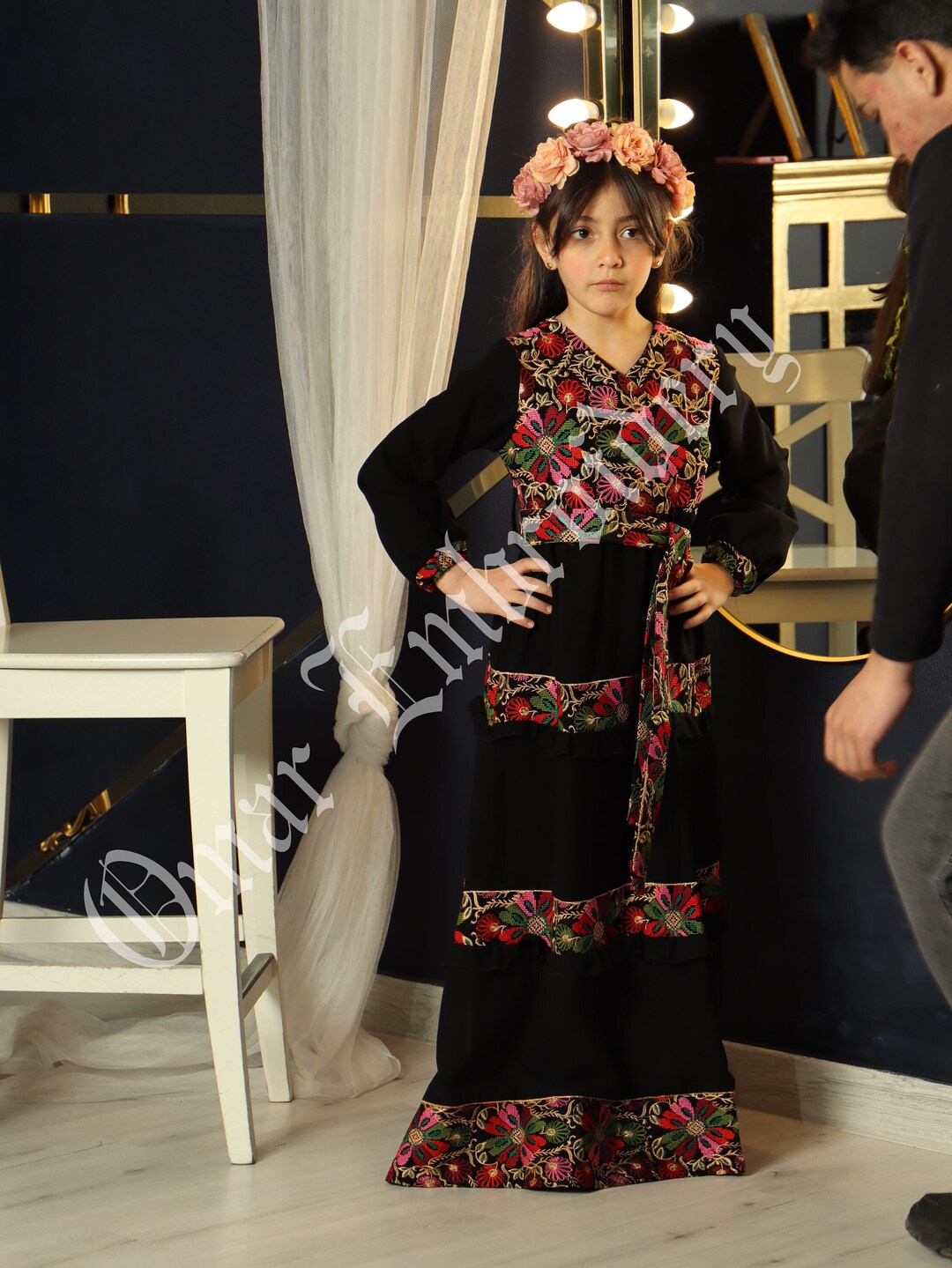 Girls Embroidered Dress for Kids Arabic Palestinian Jordanian Dress - Etsy