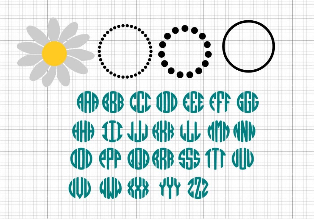 Monogram Boarder and Letters SVG Monogram Svg Commercial | Etsy
