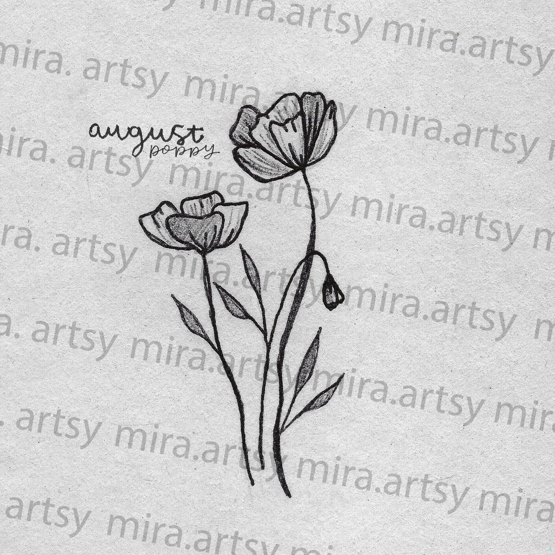 August Birth Month Flower Pack Scan (gladiolus and Poppy) - DIGITAL ...