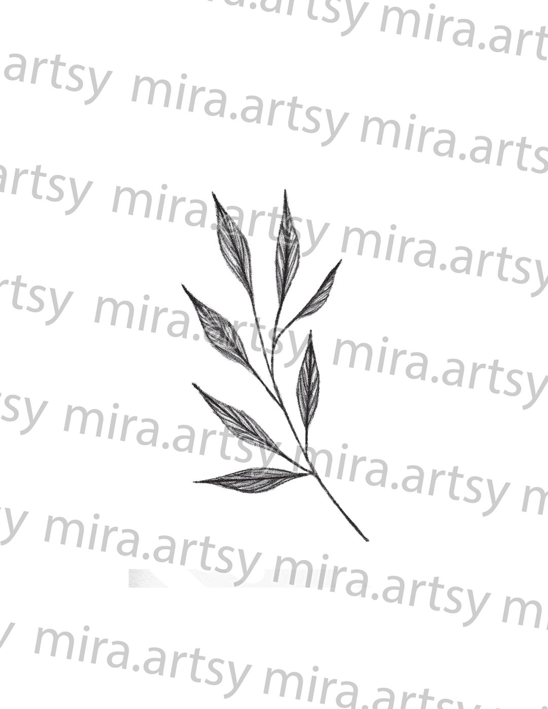 Delicate Leaf Drawing Scan - DIGITAL DOWNLOAD for Tattoo Design - Etsy