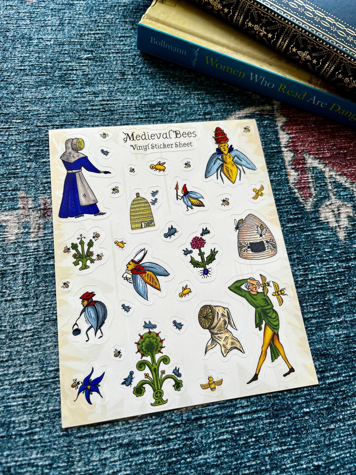 MEDIEVAL BEES Vinyl Sticker Sheet - Stickers for Water Bottles, Laptops ...