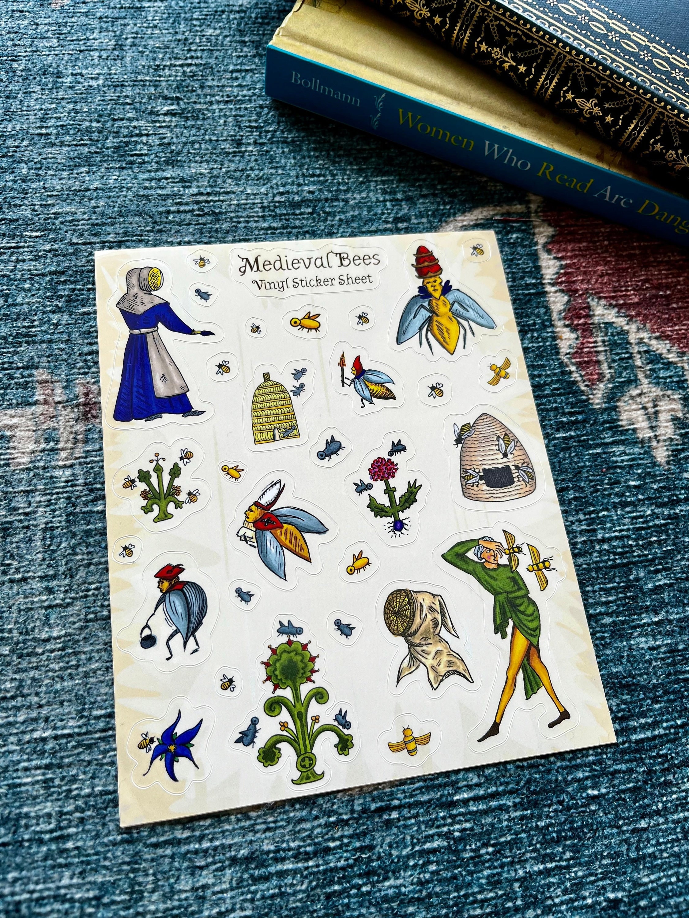MEDIEVAL BEES Vinyl Sticker Sheet - Stickers for Water Bottles, Laptops ...