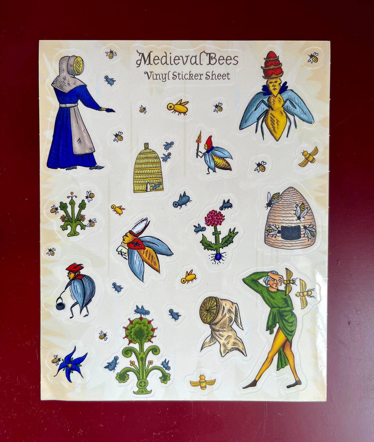 MEDIEVAL BEES Vinyl Sticker Sheet - Stickers for Water Bottles, Laptops ...