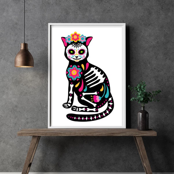 Day of the Dead Cat Wall Hangings - Etsy