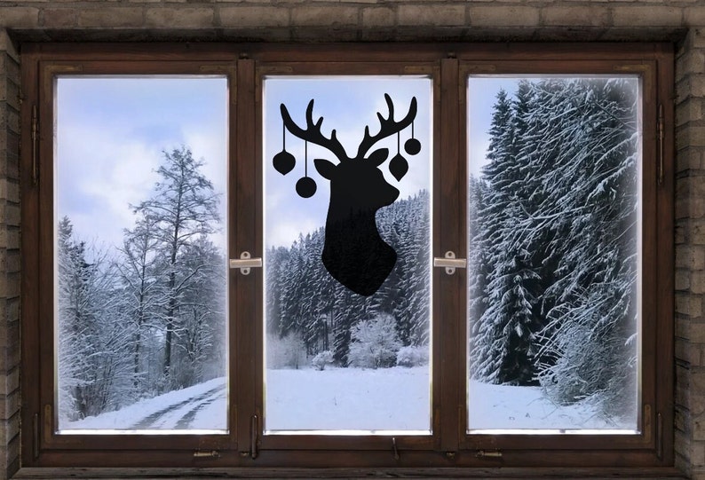 Reindeer Window Picture, Craft Template Christmas, Deer, Window ...