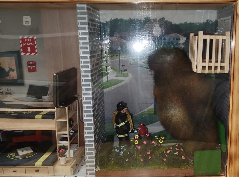 Firefighter Shadow Box Diorama | Handcrafted Fireman’s Prayer Keepsake ...