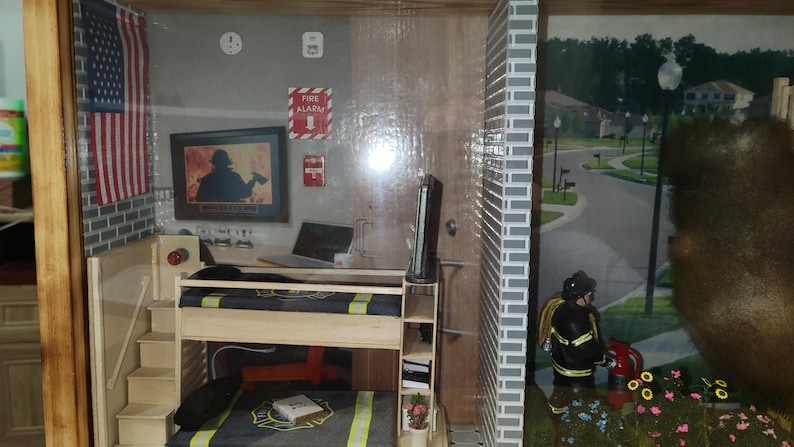 Firefighter Shadow Box Diorama | Handcrafted Fireman’s Prayer Keepsake ...