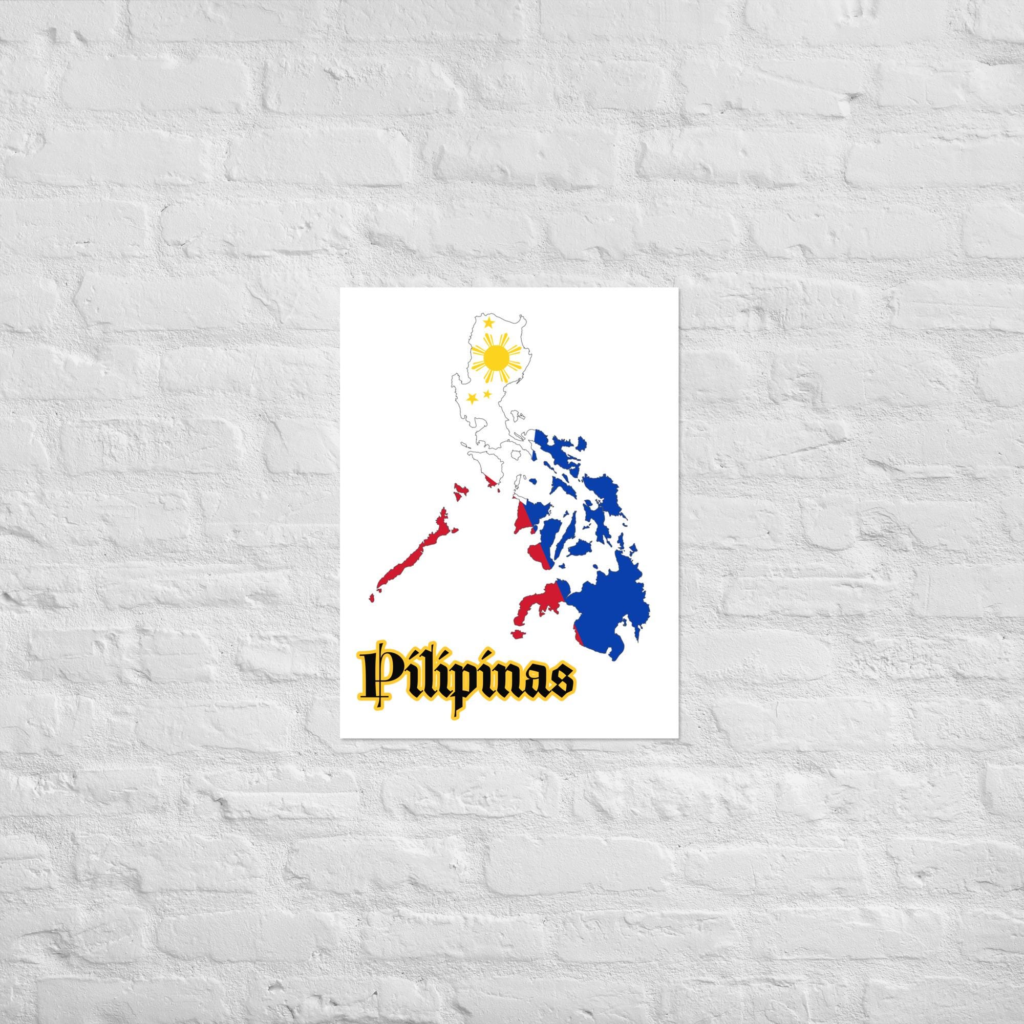 Philippine Flag Map Pilipinas Filipino Pride Wall Art Home Decor Poster ...