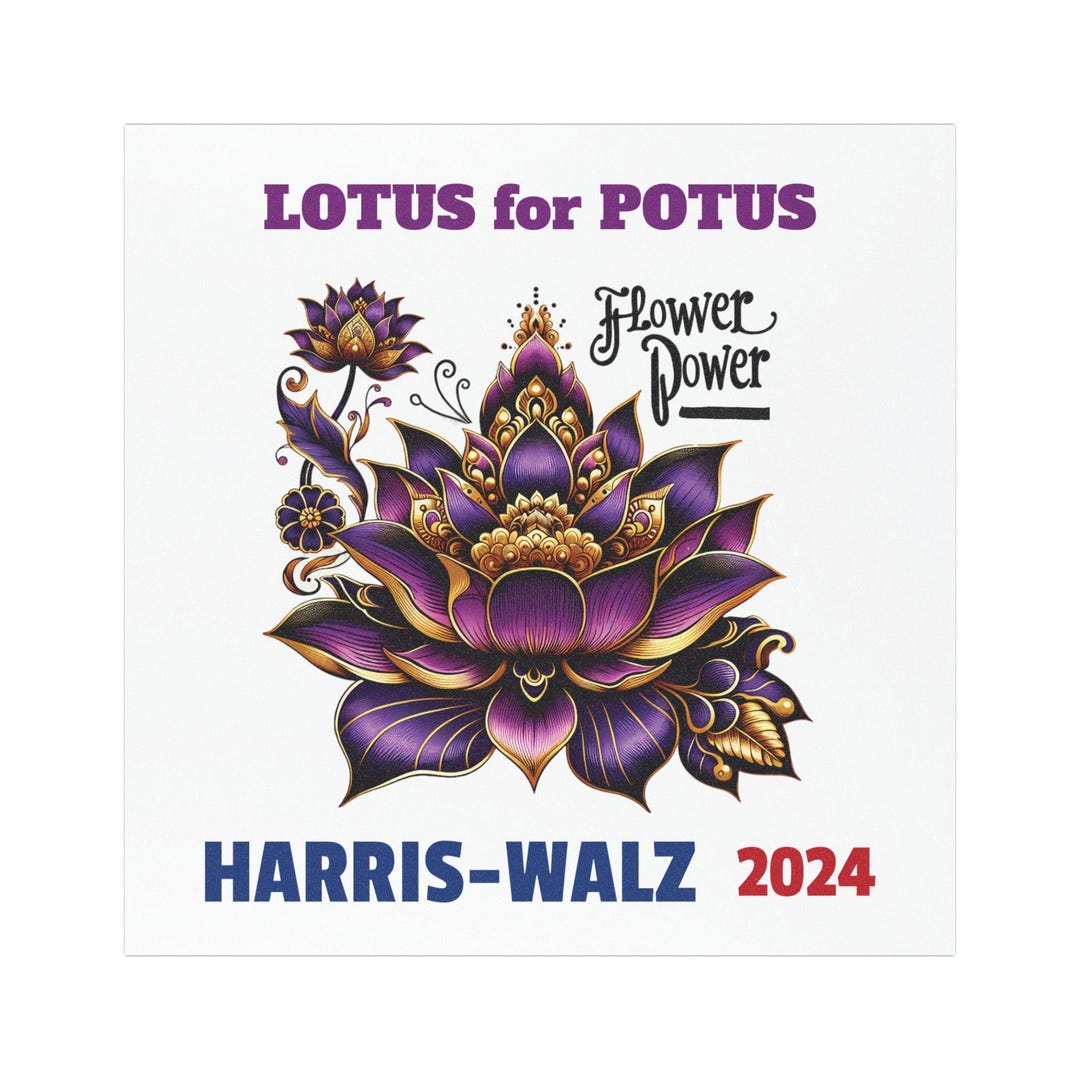 LOTUS for POTUS Kamala Harris Walz 2024 Flower Power Car Refrigerator ...