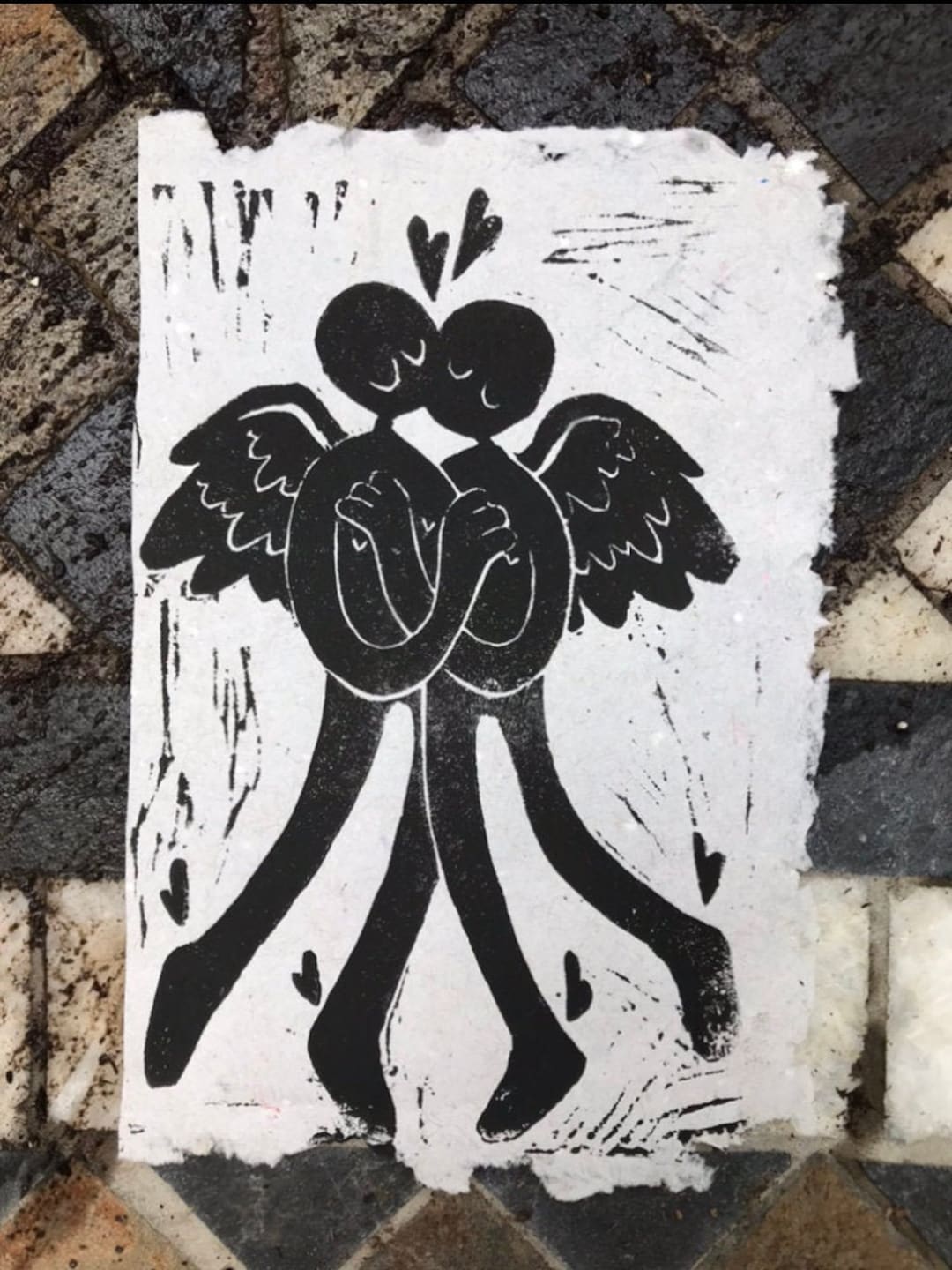 Angels Lino Print - Etsy