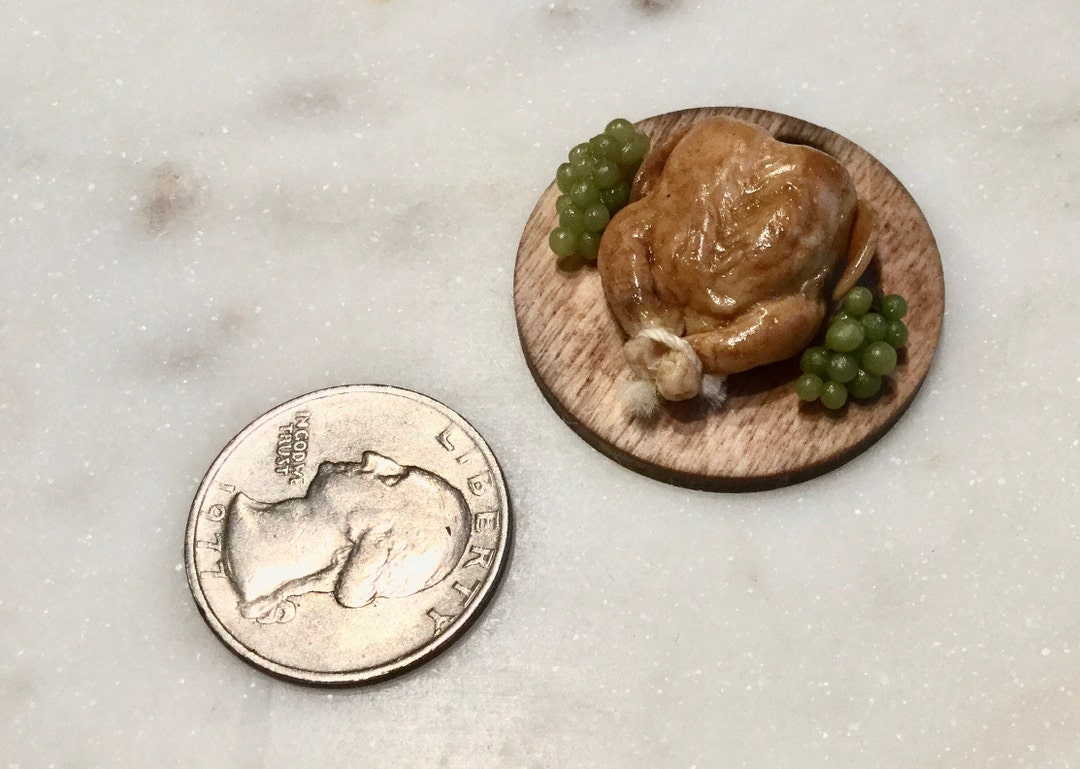 Scale 1:12 Dollhouse Turkey on Cutting Board With Grapes - Etsy