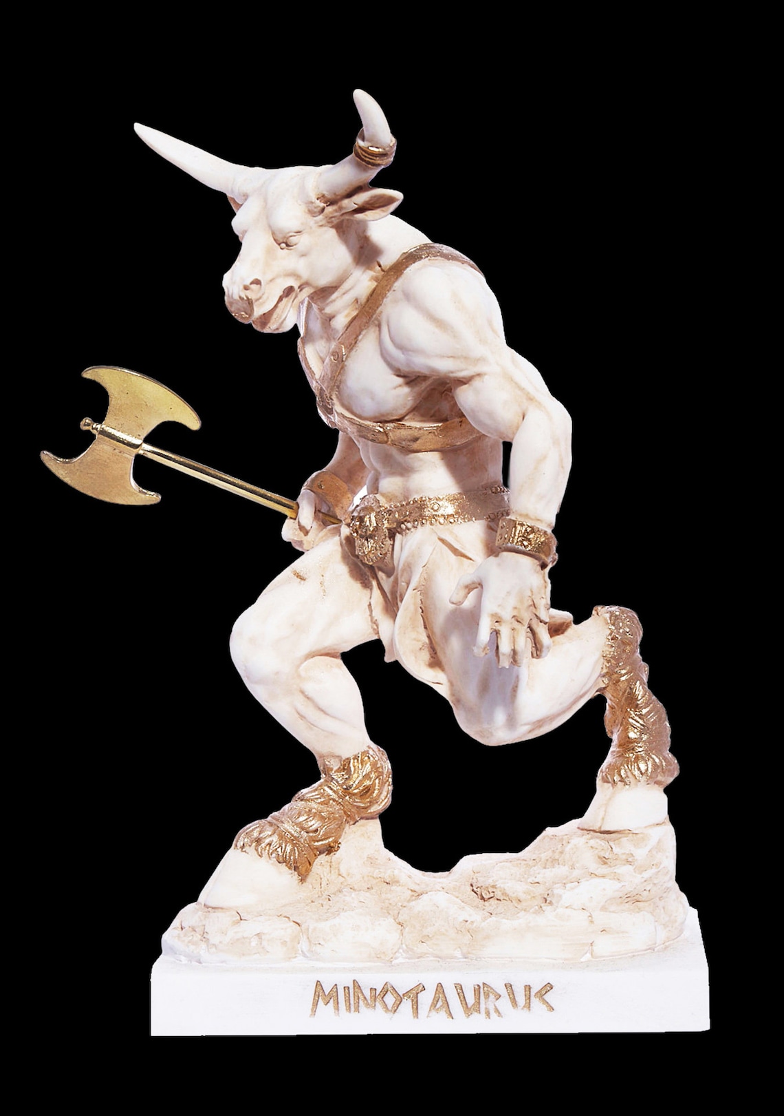 Minotaur Statue With Labrys Cretan Bull Mythical Creature - Etsy