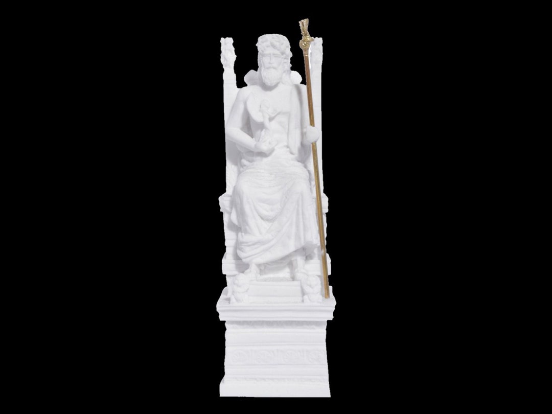 Zeus on Throne Statue, Jupiter, the Father & King of Greek Gods ...