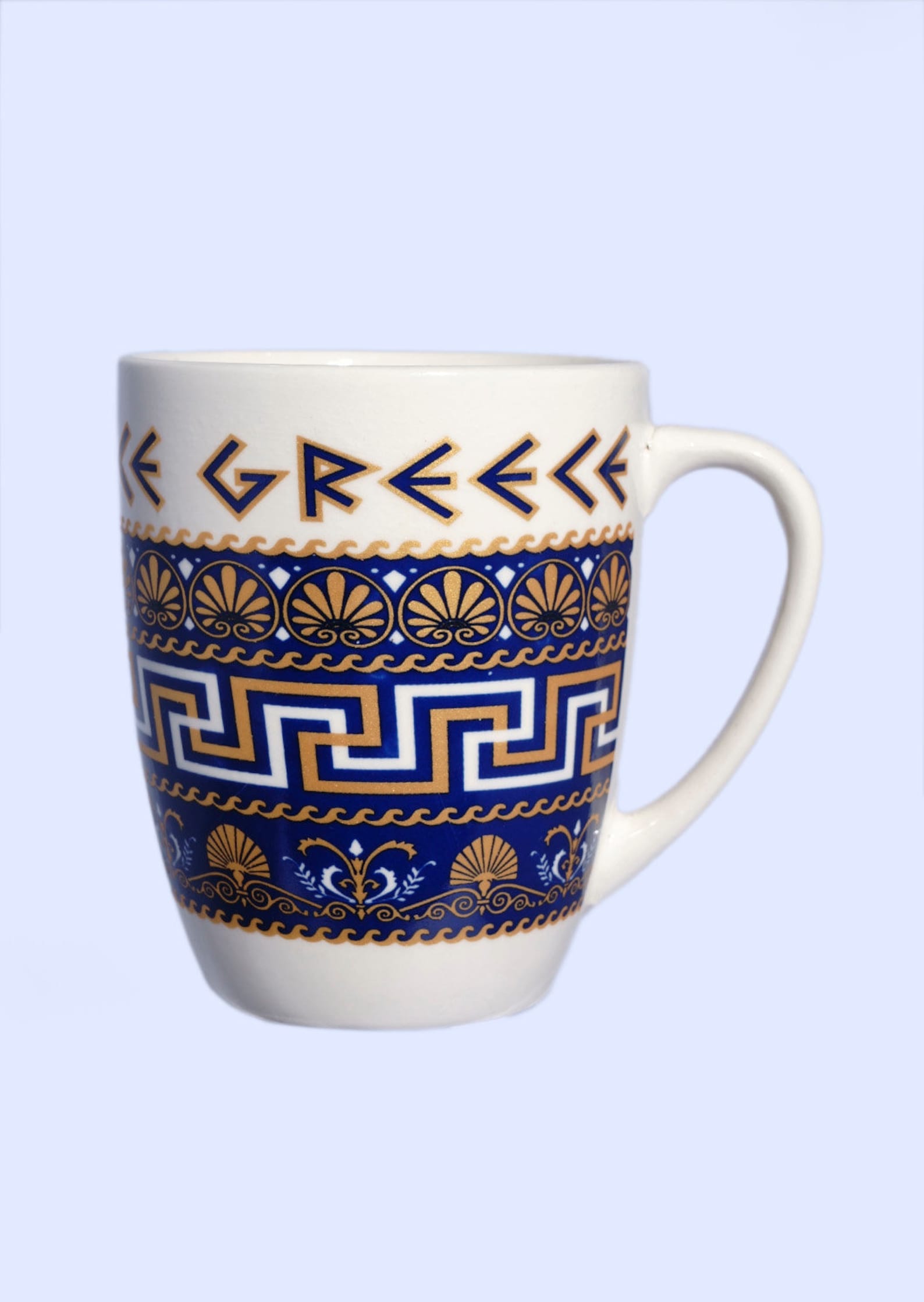 Greek Mug With Greek Key Desing Meander Porcelain Greek Cup - Etsy