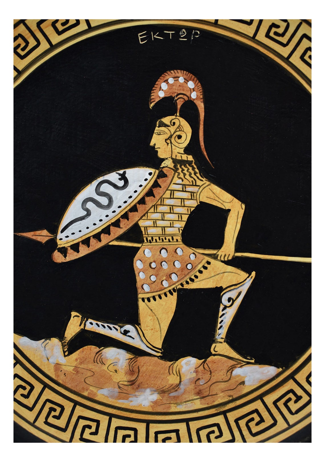 Hector Greek Ceramic Plate Prince And Warrior Of Troy Trojan | Etsy