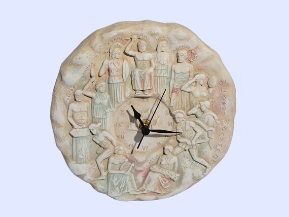 Ancient Greek Relief Wall Clock With the Twelve Olympian Gods - Etsy