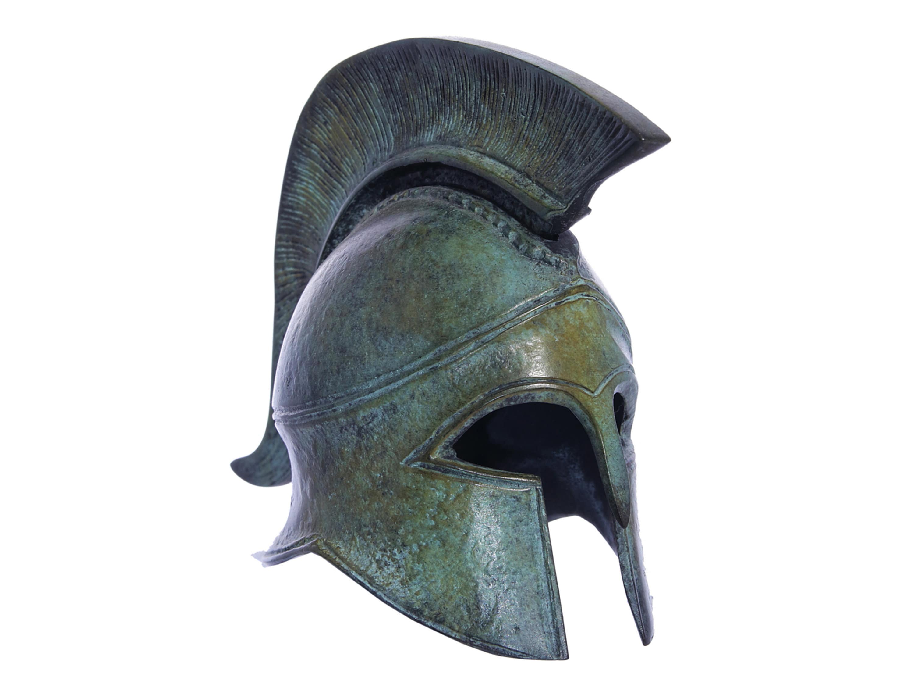 Athenian Bronze Helmet Statue Handmade Ancient Greek Bronze | Etsy