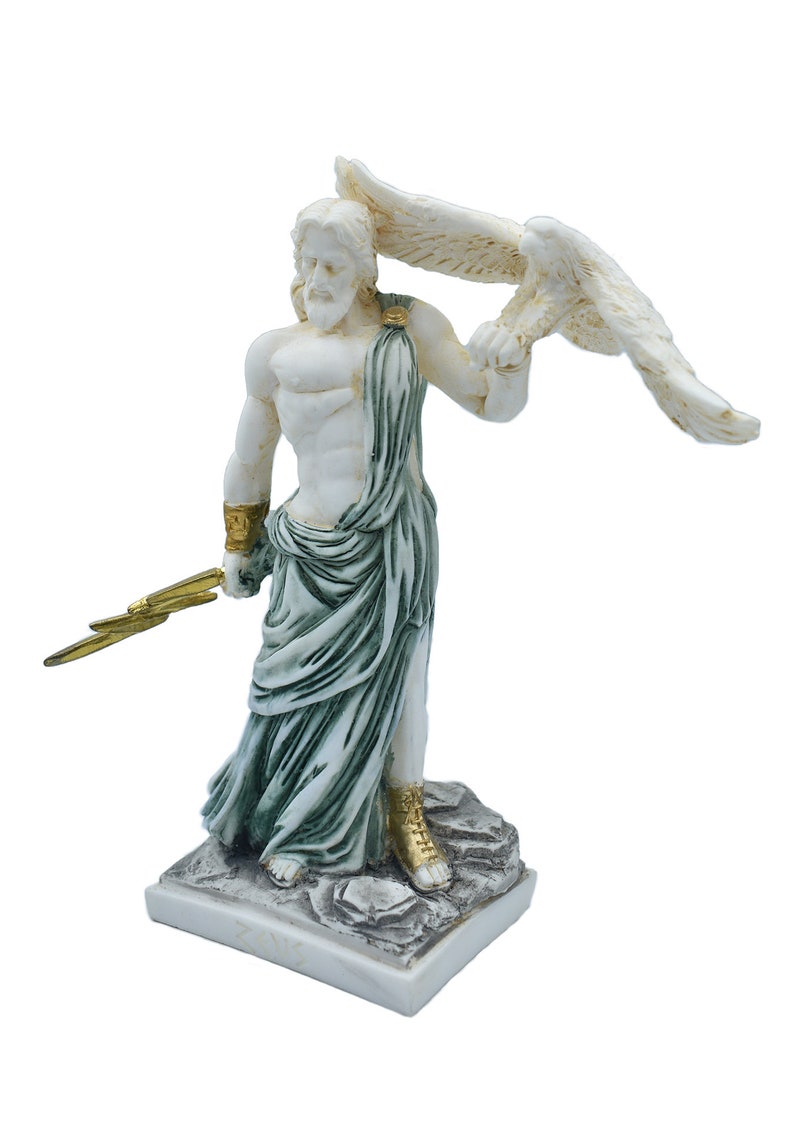 Zeus Statue With an Eagle & His Thunderjupiterfather of - Etsy