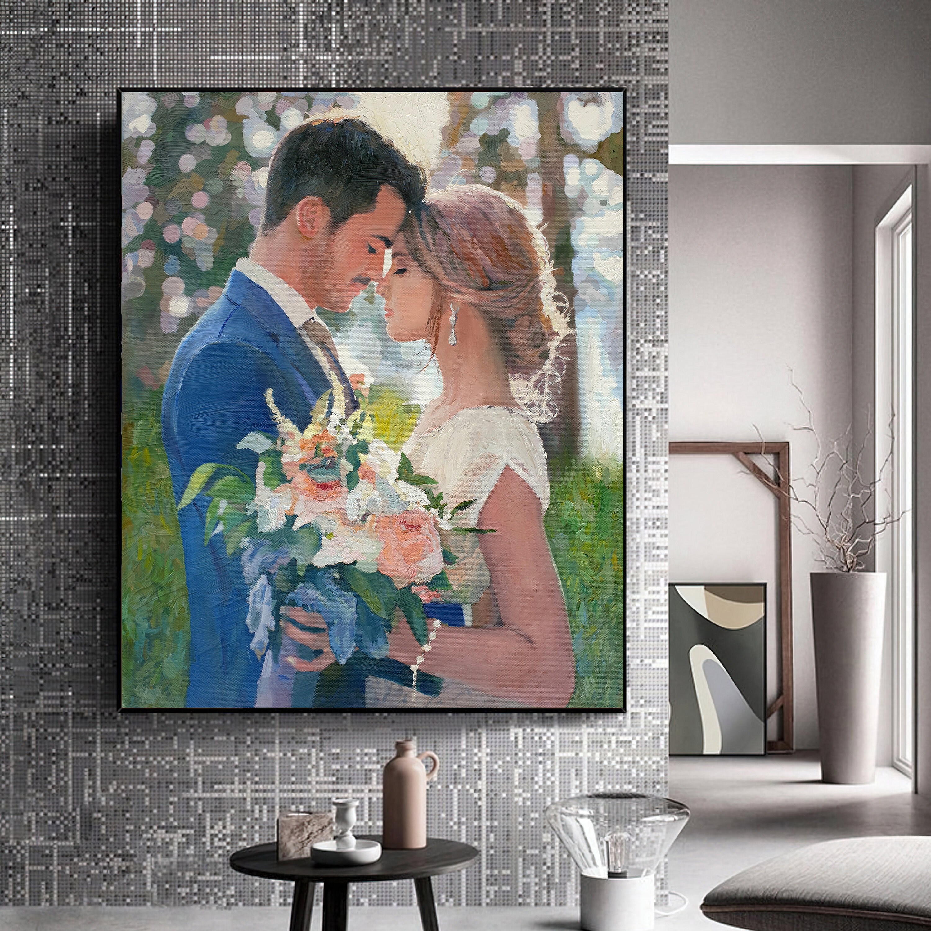 Custom Oil Painting From Your Photo, Personalized Wedding Painting ...