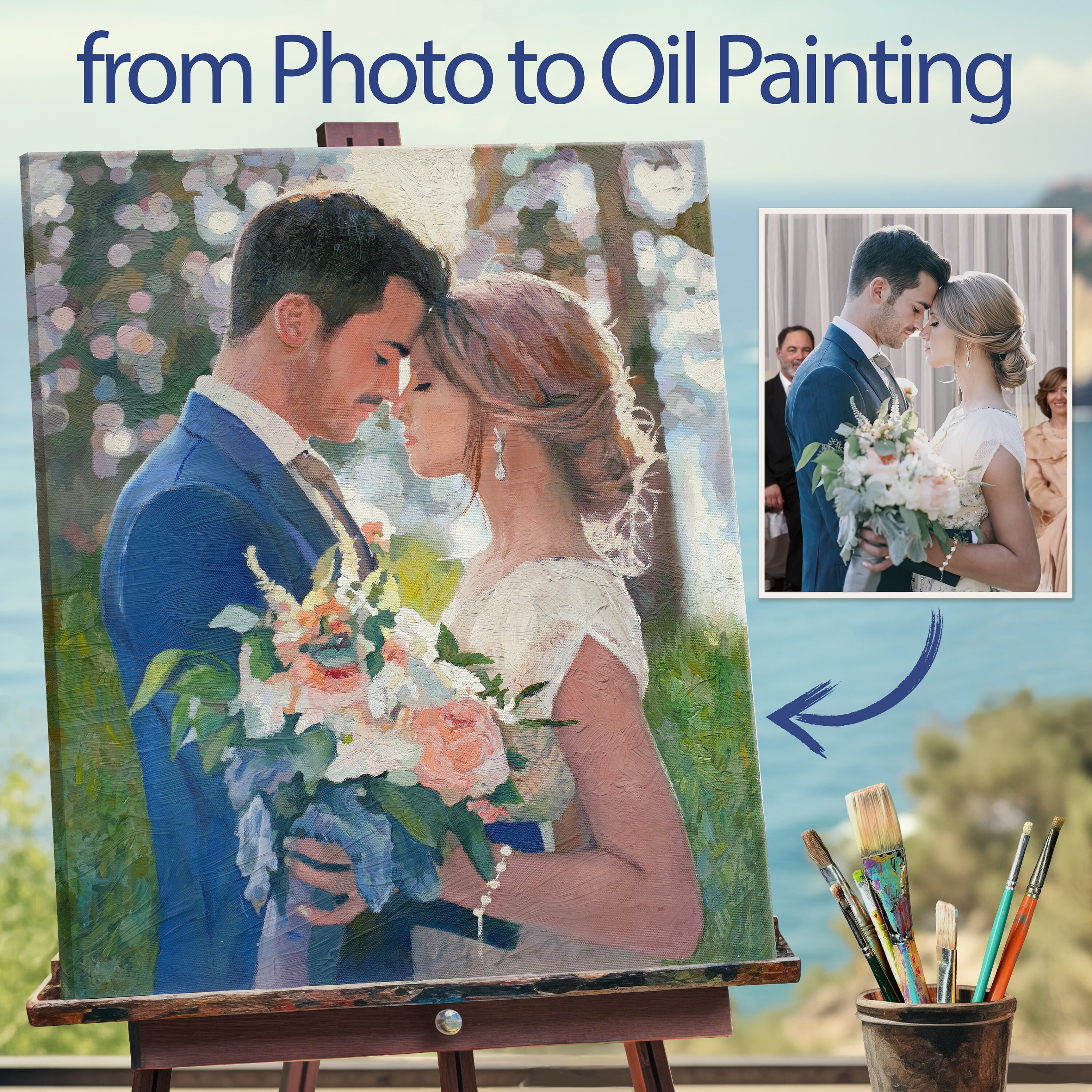 Custom Oil Painting From Your Photo, Personalized Wedding Painting ...