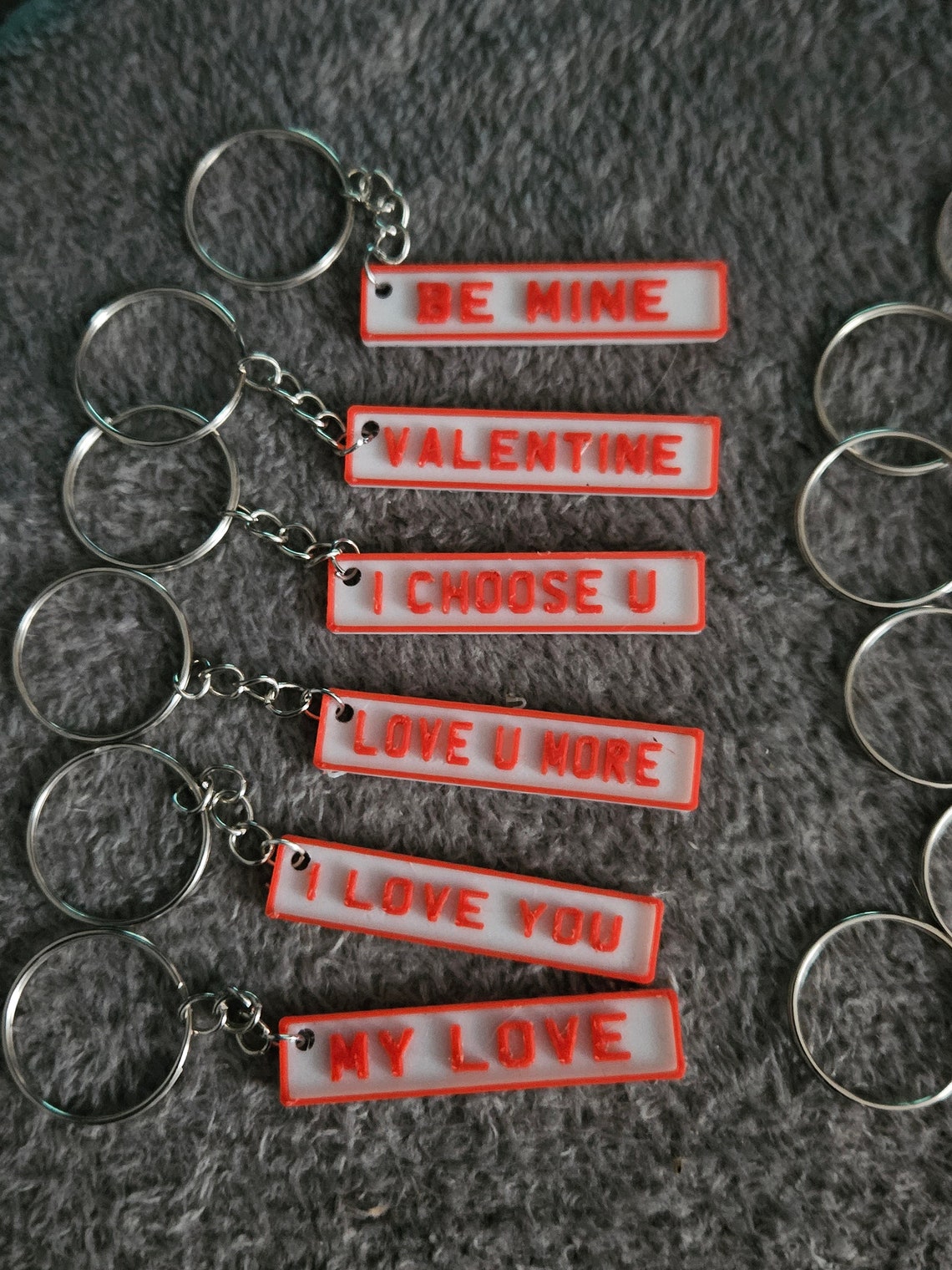 3d Printed Valentine Car Number Plate Keyring License Plate Keyring ...