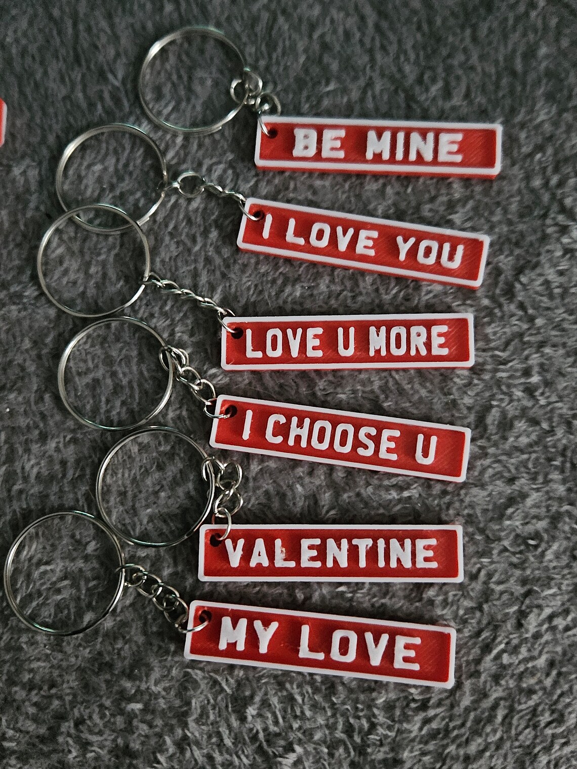 3d Printed Valentine Car Number Plate Keyring License Plate Keyring ...