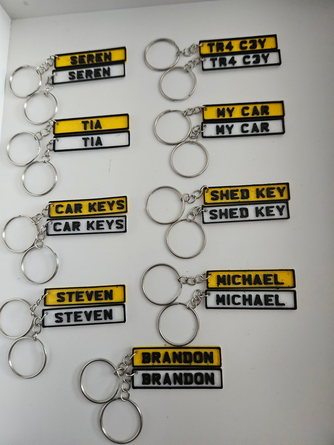3d Printed Car Number Plate Front and Rear Set Keyring License Plate ...