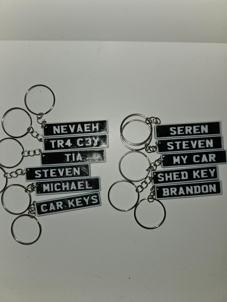 3d Printed Car Number Plate Keyring License Plate Keyring Personalized ...