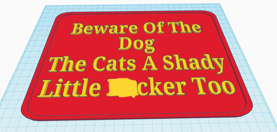 3D Printed Beware of the Dog Sign | Funny Door Signage | Durable ...