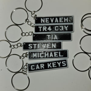 3d Printed Car Number Plate Keyring License Plate Keyring Personalized ...