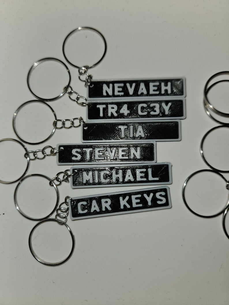 3d Printed Car Number Plate Keyring License Plate Keyring Personalized ...
