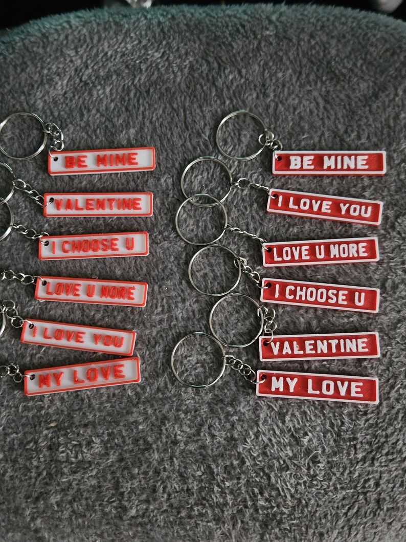 3d Printed Valentine Car Number Plate Keyring License Plate Keyring ...