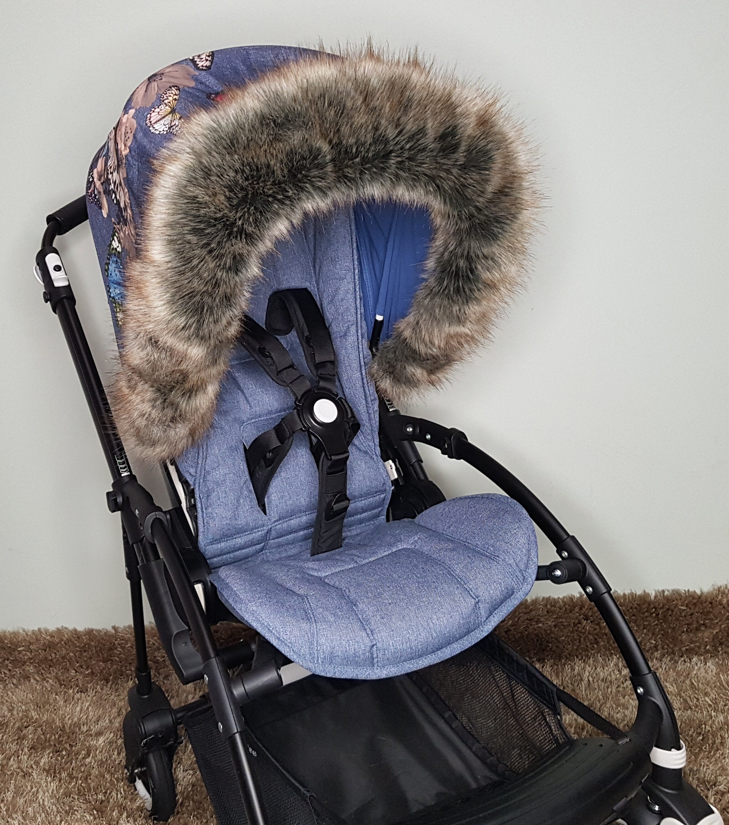 Luxury Faux Fur Pram Hood Trim Baby Pram Accessories Pushchair Stroller ...