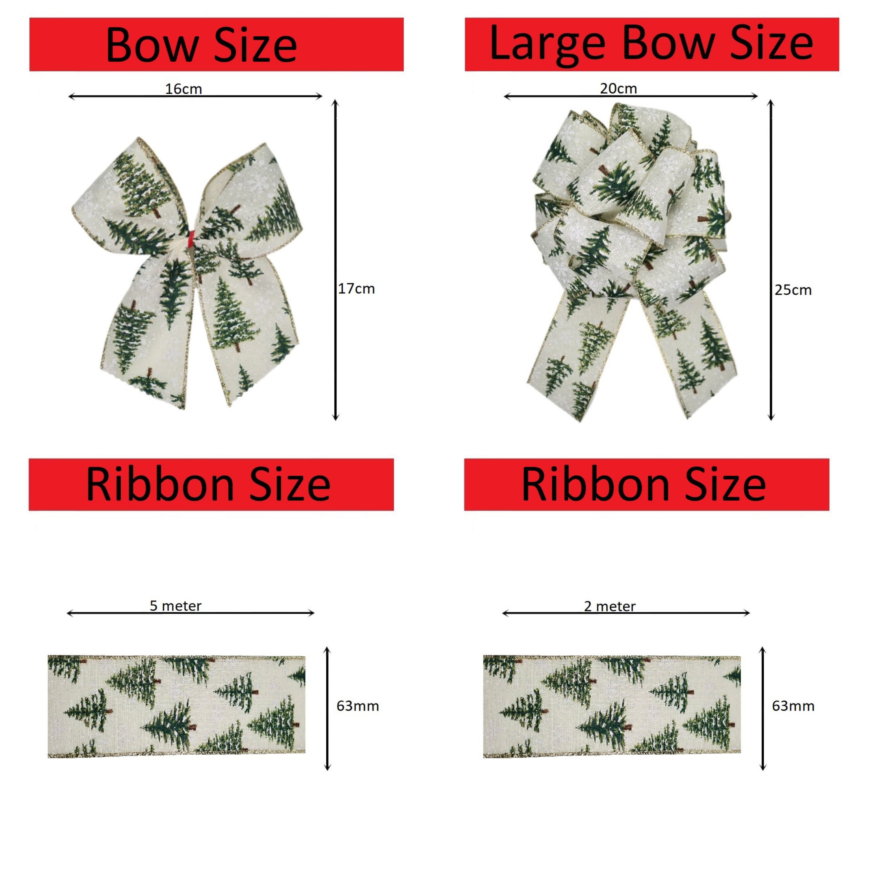 Large Christmas Ribbon Bow Decoration Tree Topper Wreath Xmas ...