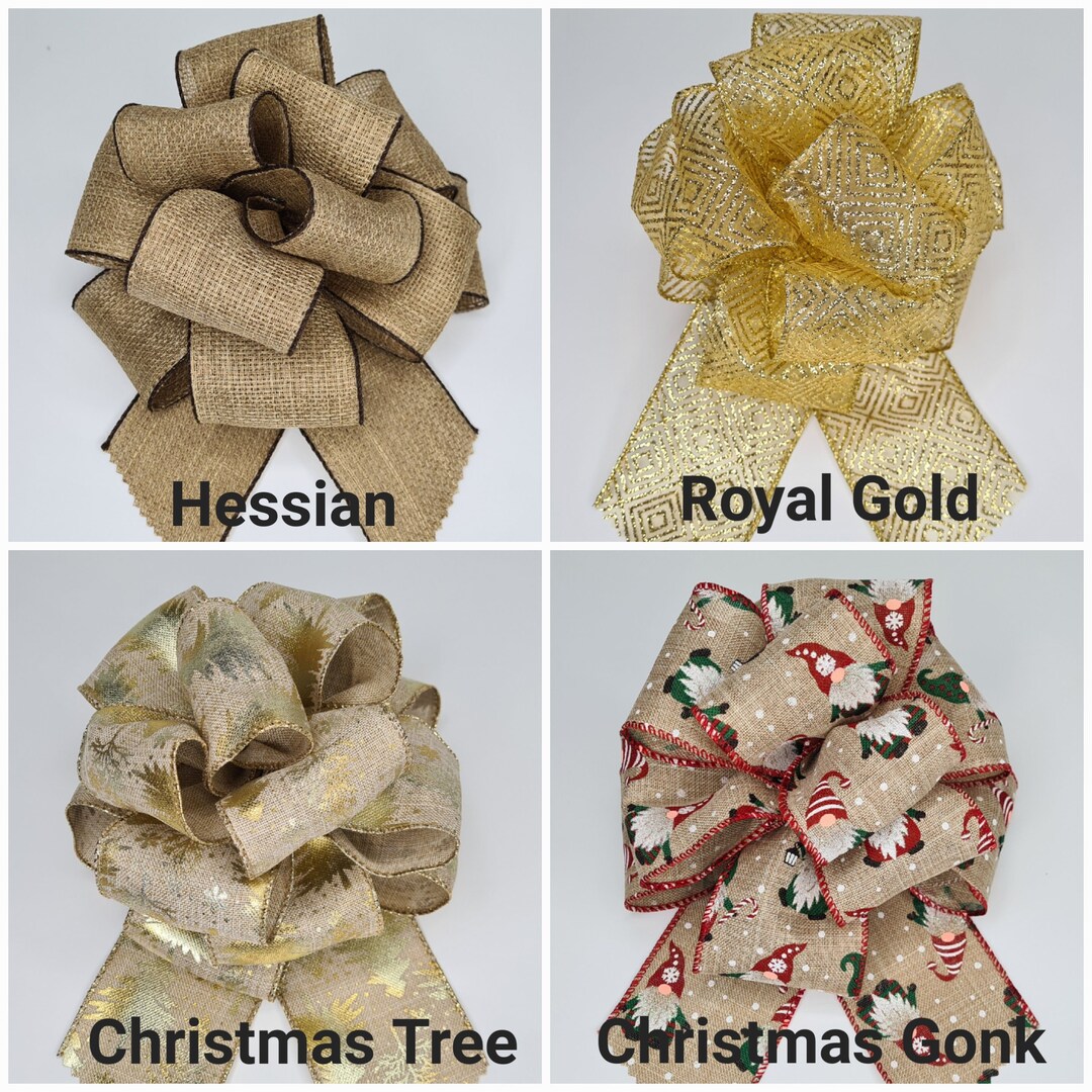 Extra Large Christmas Bow Xmas Tree Topper Home Decoration Bows Wired ...