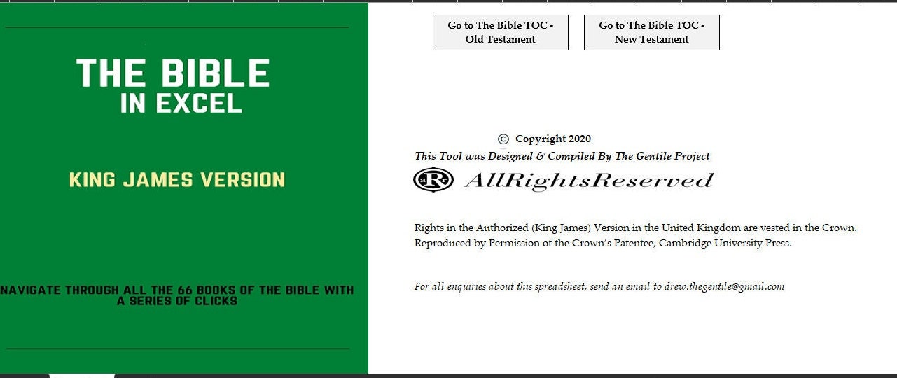 The Bible in Excel - Etsy
