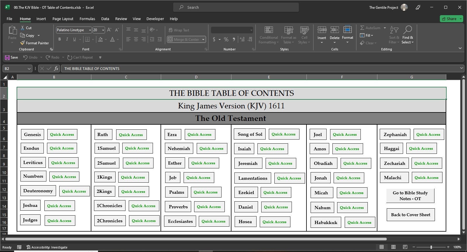 The Bible in Excel - Etsy