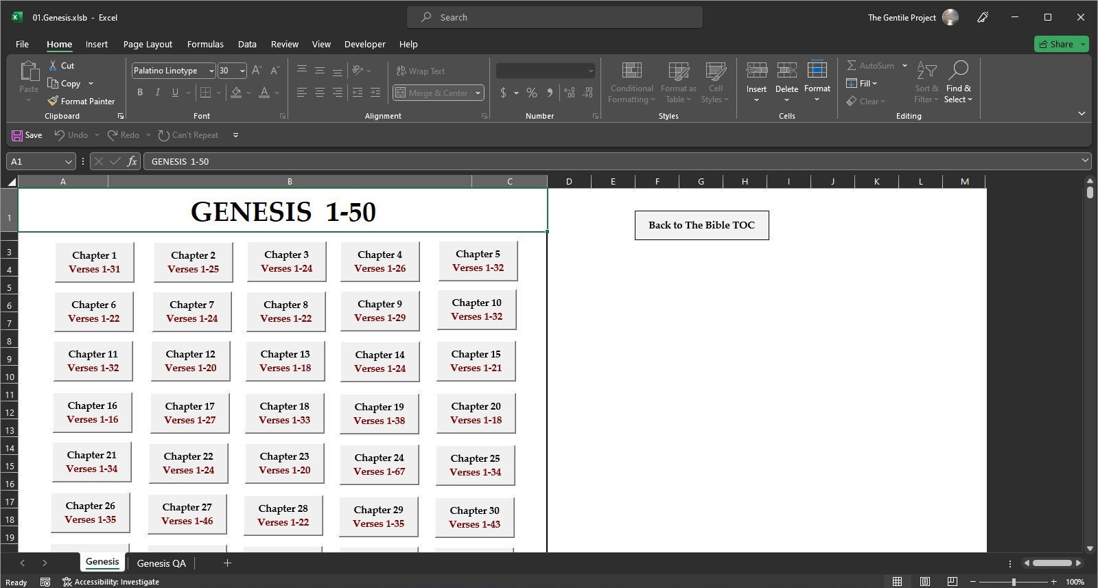 The Bible in Excel - Etsy