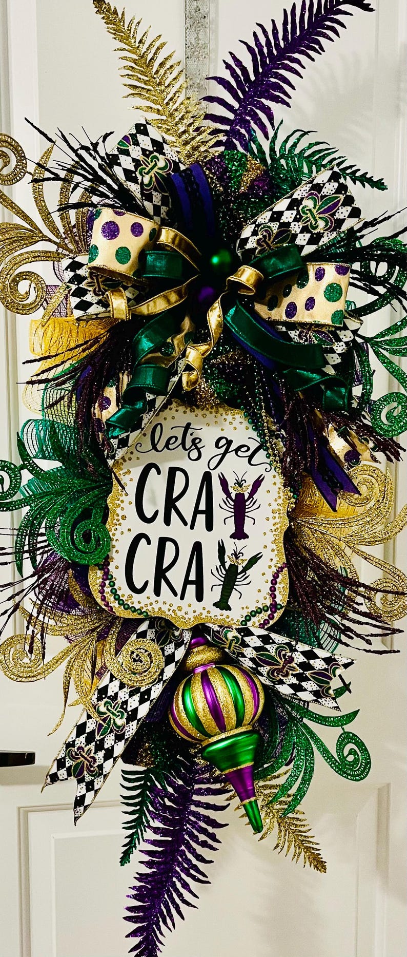 Mardi Gras Swag, Mardi Gras Door Decor, Mardi Gras Wreath, Fat Tuesday ...