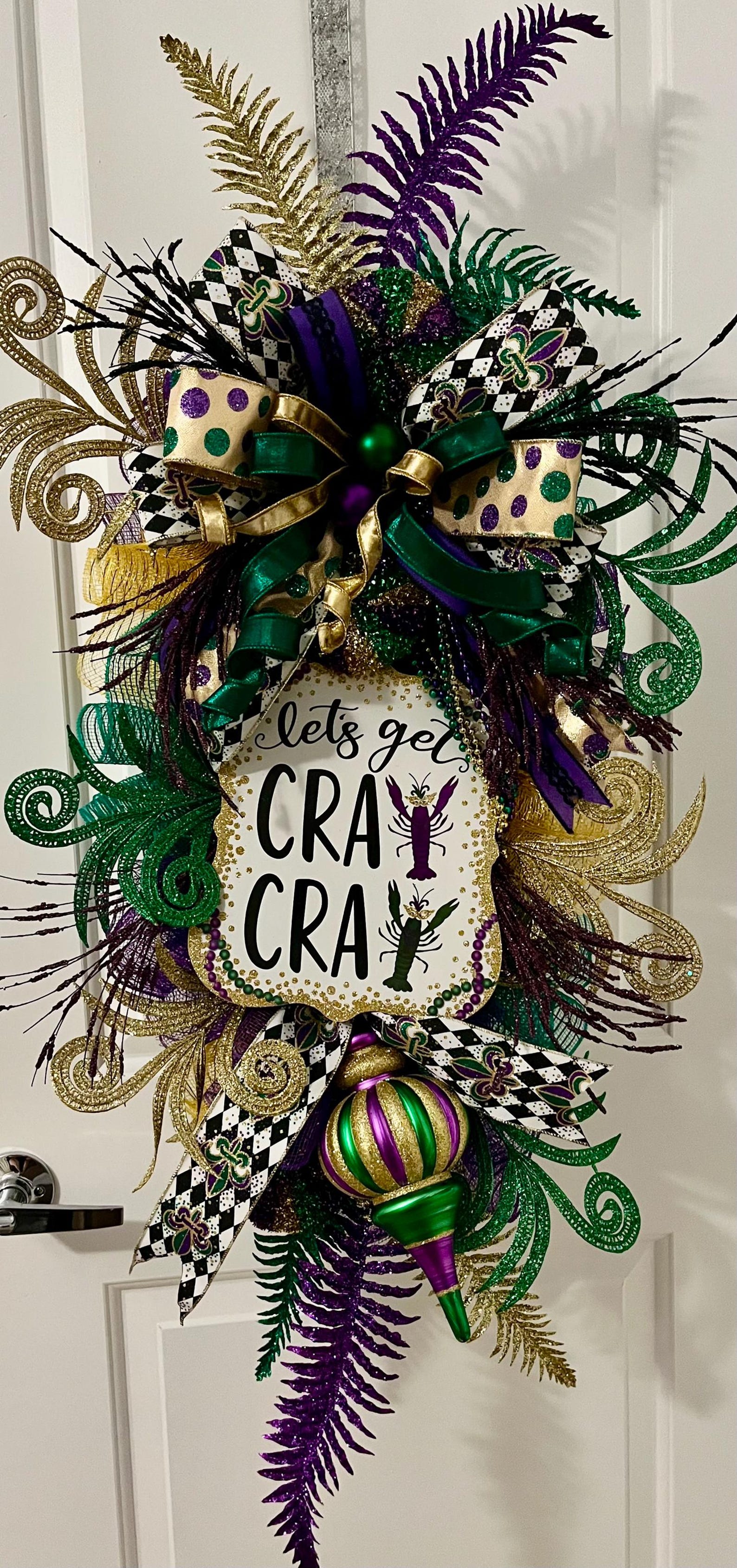 Mardi Gras Swag, Mardi Gras Door Decor, Mardi Gras Wreath, Fat Tuesday ...