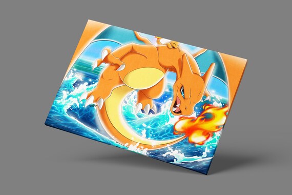 Pokemon Charizard ocean Digital Art A4 - Etsy Israel